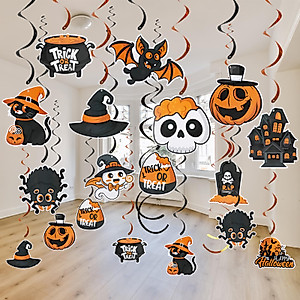 CCINEE Hanging Swirl Ceiling Scare Decorations for Halloween Party, 36 PCS Large Size Witches Ghost Pumpkin Spider Ceiling Home Indoor Halloween Eve Party Decor Supplies