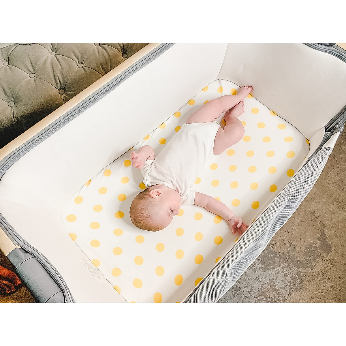 Pack n Play Sheets – Premium Pack and Play Sheets 4 Pack – 100% Super Soft Jersey Knit Cotton Playard Mattress Sheets – Portable Playpen Fitted Play Yard Mini Crib Sheet for Girl (24 x 38 x 5)