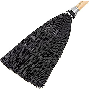 Carlisle FoodService Products 4168303 Synthetic Corn Toy/Lobby Broom with Wood Handle, Polypropylene Bristles, 40" Overall Length, Black (Case of 12)