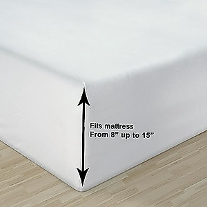 LANE LINEN 100% Organic Cotton California King Sheets Set, 4-Piece Pure Organic Cotton Long Staple Percale Weave Ultra Soft Best Bedding Sheets for Bed, Breathable, Fits Mattress Upto 15" Deep - White