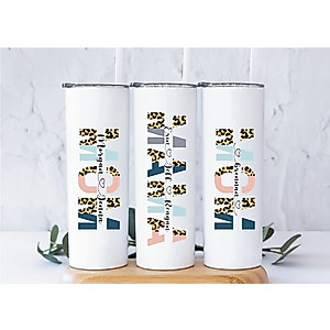 AVITO 20 oz Personalized Mama Tumbler with Kids' Names - Gift for Mom - Mother's Day Gift - Stainless Steel - Vacuum Insulated - Tumbler with Name - Skinny Tumbler with Straw
