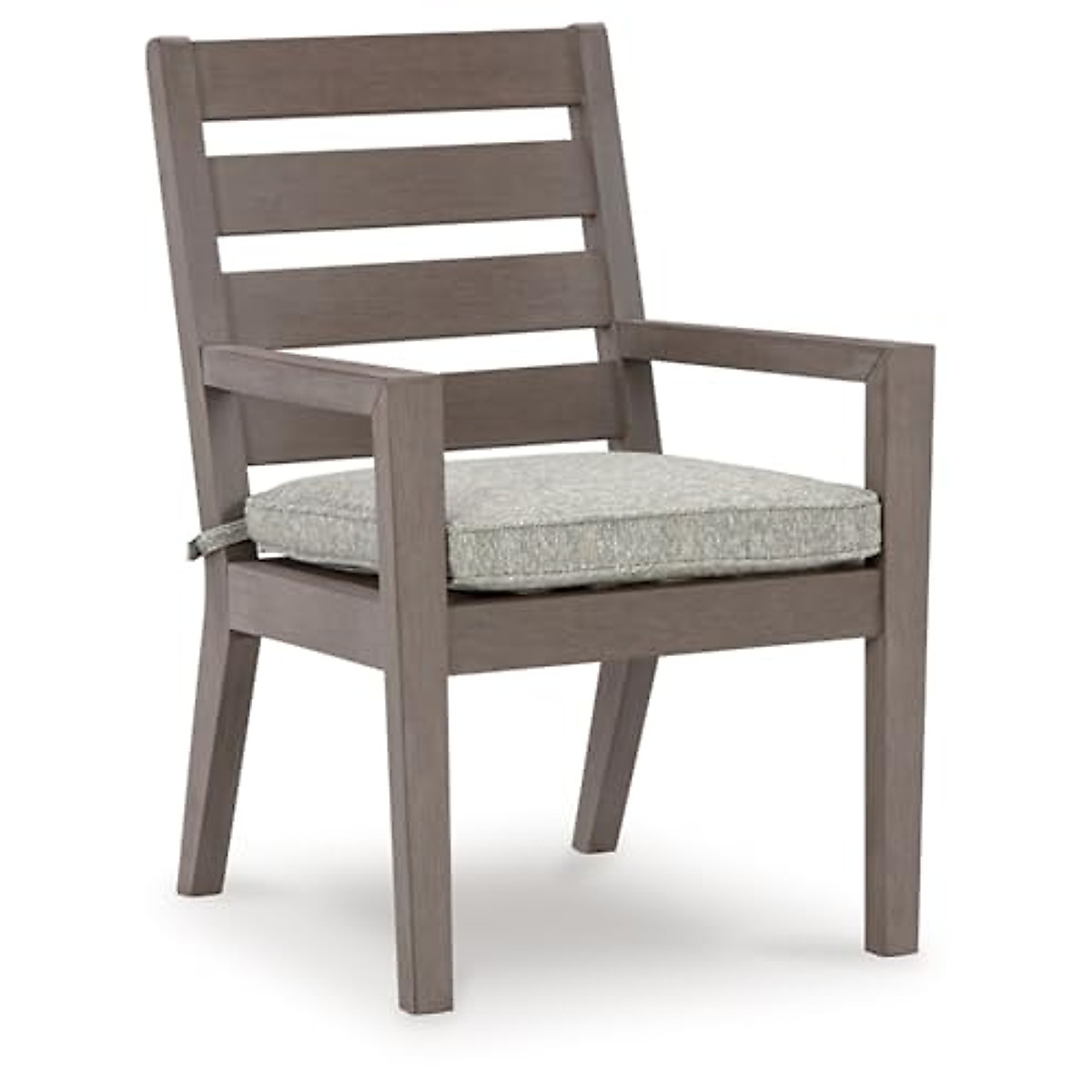 Signature Design by Ashley Hillside Barn Outdoor Dining Arm Chair, Set of 2, 25" W x 27" D x 37" H, Light Brown & Light Gray