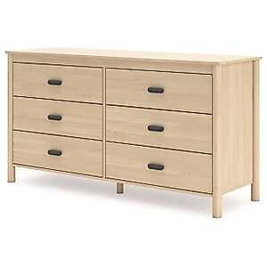 Signature Design by Ashley Cabinella Casual 6-Drawer Dresser with Safety Stop, Light Brown