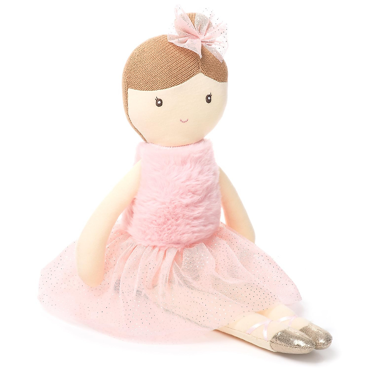 Bearington Lil' Ballerina Brunette Ballerina 16.5 Inch Ballerina Doll - Plush Baby Doll - Ballerina Stuffed Animals Ballerina Toys
