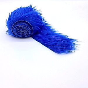 Ice Fabrics Craft Faux Fur Fabric Pre Cut Rolls - 2"x60" Fur Ribbon Mohair Fabric Strips - Super Soft and Fuzzy - Perfect for Crafts, Costumes & Decoration - Royal Blue - 2x60
