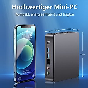 Intel NUC 11, NUC11ATKC4 Mini PC with Quad-Core Celeron N5105, Versatile Mini Computers 8GB DDR4 RAM & 256GB SSD - Support HDMI Dual 4K UHD/Bluetooth v5.2/Windows 11 Pro preinstalled
