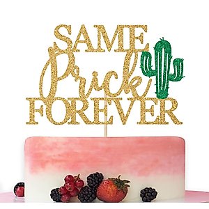 Same Prick Forever Cake Topper, Mexican Bachelorette Party Decorations, Cactus Bachelorette Cake Decor, Mexican Final Fiesta, Funny Bridal Shower Decorations, Hen Party Decoration Gold Green Glitter