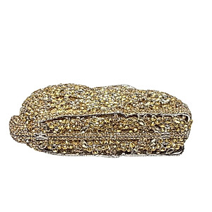 Rabbit Bunny Women Crystal Evening Bags and Clutches Formal Party Dinner Rhinestone Minaudiere Purse and Handbag (A)