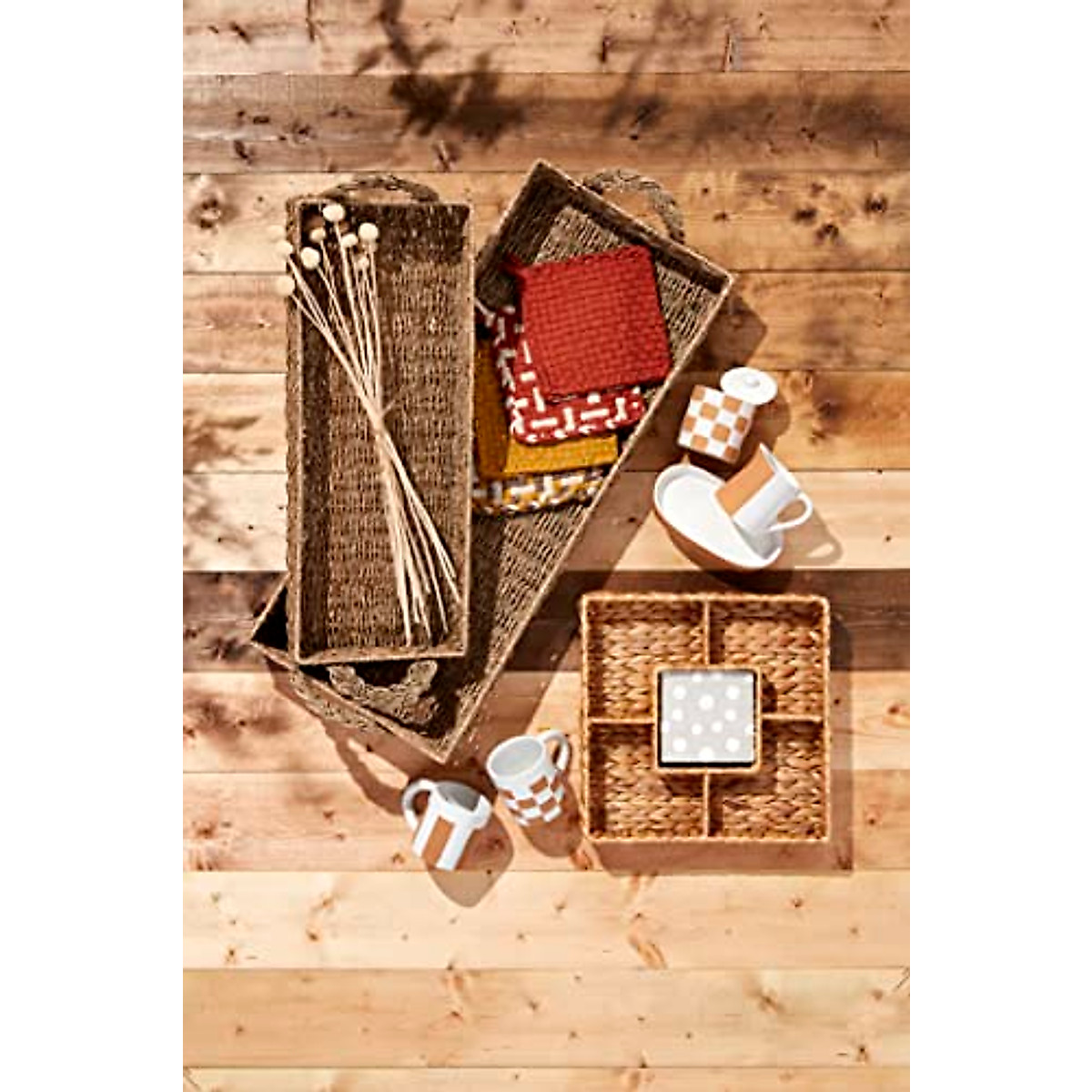 Mud Pie Woven Pot Holder, Yellow, 8" x 8"