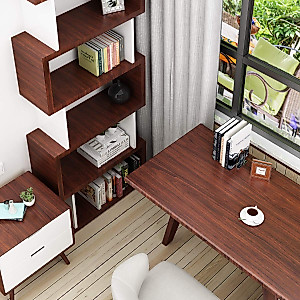 Yenhome Walnut Contact Paper Wood Grain Contact Paper 24"X118" Dark Brown Wood Contact Paper for Desk Countertop Shelves Self Adhesive Wood Wallpaper Peel and Stick for Kitchen Table Cabinet Wallpaper