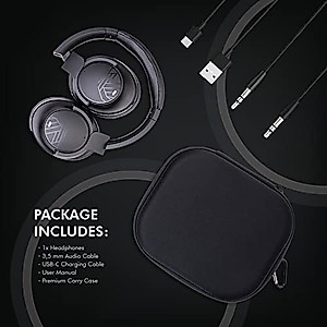 PowerLocus Active Noise Cancelling Headphones, Bluetooth Over-Ear Headphones with Noise Reduction, 70Hrs Playtime, Wireless Headphones, Hi-Fi Deep Bass, Foldable with Microphone for Phones/Laptops/PC
