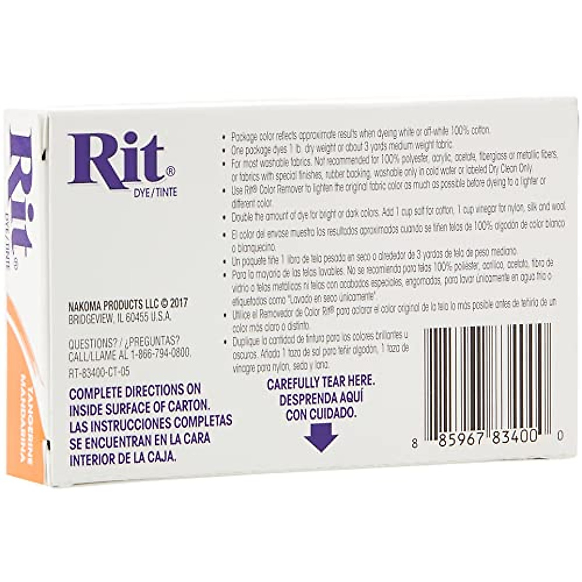 Rit Dye Powdered Fabric Dye, Tangerine