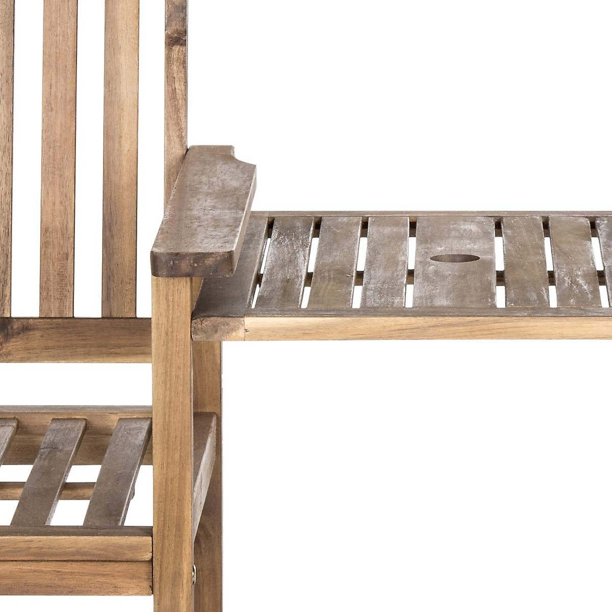 SAFAVIEH Outdoor Collection Brea Teak Brown Seat Bench