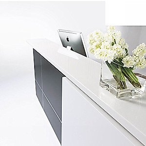 Modern Reception Desk (98") with White Quartz Stone Counter-TOP