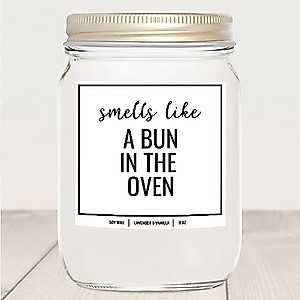 YouNique Designs Pregnancy Announcement Candle for Grandparents Dad Family Uncle Aunt, 8 Oz, Pregnancy Reveal to Parents, White All Natural Soy Vegan Aromatherapy Candles (Lavender & Vanilla)