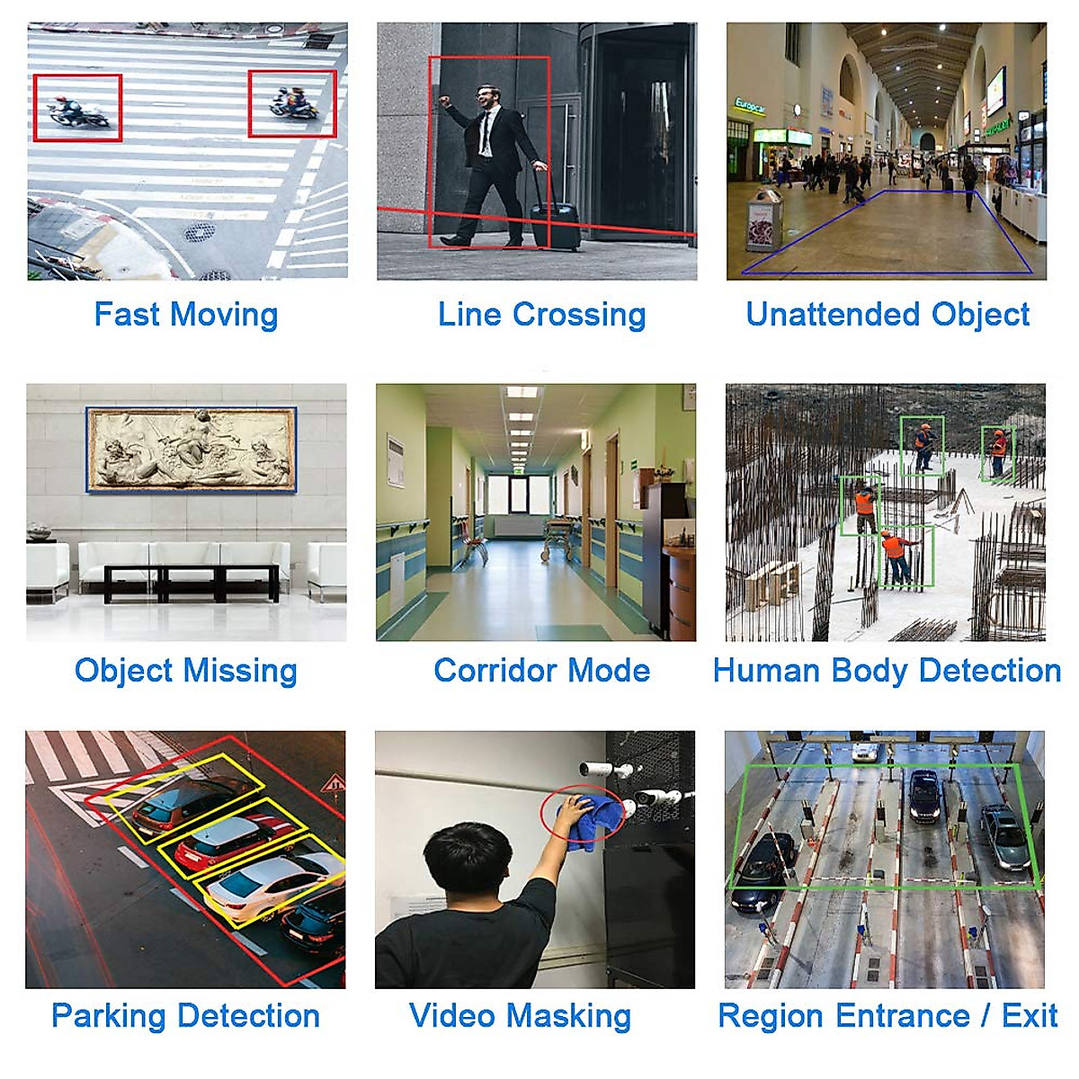 GW Security Smart AI 16 Channel H.265 PoE NVR Ultra-HD 4K (3840x2160) Security Camera System with 8 x 4K (8MP) 2160P Face Recognition/Human/Vehicle Detection Outdoor Indoor Microphone Dome IP Camera