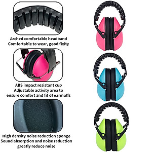 YIYIWANG Kids Ear Defender Noise Cancelling Headphones Reduction Earmuffs Adjustable Headband Hearing Protection (Pink)