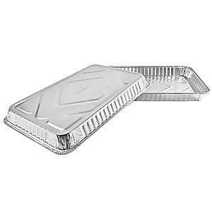 Handi-Foil 1/4-Size (Quarter) Sheet Cake Aluminum Foil Pan w/Clear Dome Lid (Pack of 25 Sets)