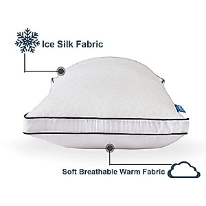 Gehannah Bed Pillows for Sleeping(2 Pack) - King Size Set of 2, Cooling Luxury Plush Soft Pillow with Home and Hotel, Breathable Microfiber Cover Skin-Friendly Pillows for Side Back Sleepers