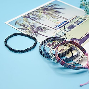 5 Pcs Surfer Beach Bracelet,Bracelets For Men Women,Handmade Braided Boho Bracelets Hippie Beachy Braided Bracelets,Adjustable Anklet Summer String Rope Ankle Bracelets Waterproof Ideal Gifts