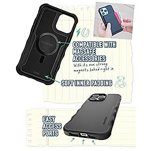 Smartish iPhone 14 Pro Max Protective Case - Gripzilla Compatible with MagSafe [Rugged + Tough] Heavy Duty Armored Slim Cover with Drop Protection - Black Tie Affair