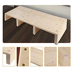 MYOYAY Wooden Bedside Step Stool Solid Wood Step Stool Indoor Outdoor Wooden Foot Stepper 40 x 12 x 4 inch