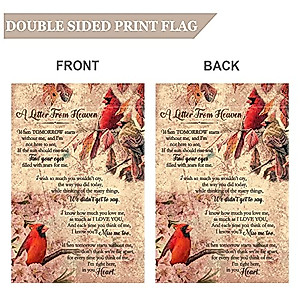 Snycler Cardinalis Garden Flag, A Letter from Heaven, Northern Cardinal Daily Life in Memory Commemorate Yard Flag 12 x 18 Inch Vertical Double Sided Outdoor Decoration