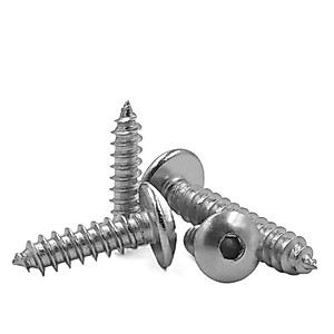 CHANWA 10pcs 304 Stainless Steel Umbrella Head/Mushroom Head Hexagonal self-Tapping Screws Large Flat Head Hexagonal self-Tapping Screws Hexagon Socket Screws (Size : M5*12)