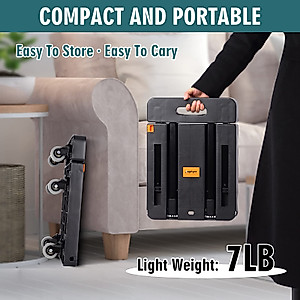 Jogtlyer Folding Hand Truck Lightweight,Foldable Dolly Cart for Moving with 6 Rotate Wheels,300 lbs Heavy Duty Luggage cart,Portable Platform Cart for Travel Shopping Airport Office Use