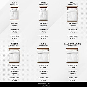 Tribeca Living King Bed Sheet Set, 300 Thread Count Soft Cotton Sateen, Floral Print with Extra Deep Pockets, 4-Piece Bedding Set, Casablanca/Multi