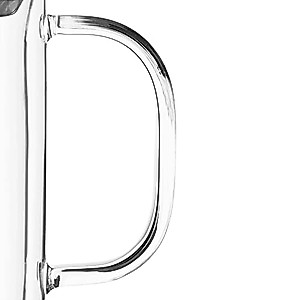 VIVA Minima Double Wall Glass Balance Tea Mug with Mesh Infuser and Wood Lid- 500 ml / 17 oz