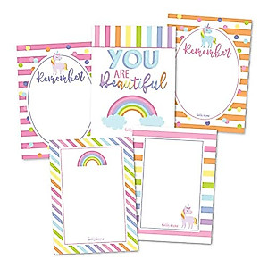 25 Unicorn School Lunch Box Notes For Kids, Inspirational Motivational Cards Boys Girls From Mom, Encouraging Student Children Teens, Thinking of You Positive Affirmation Encouragement Lol Fun Love