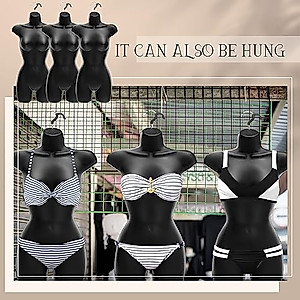 Dress Form Female Mannequin Torso Hollow Back Hanging Mannequin Body Manikin with Hook Half Body Shirt Clothing Display Plastic(3 Pcs,31.1 x 16.1 Inch)