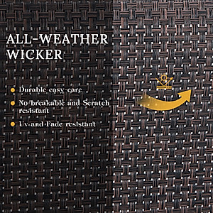 VICLLAX Outdoor Adirondack Chair Set of 2, Patio Chair for Lawn Garden, All Weather Outdoor Lounge Chairs, Black and Mocha