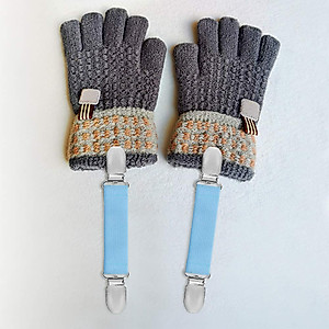Adjustable Mitten Clips, Elastic Gloves Clips for Boys, Kids, Toddlers, Adults
