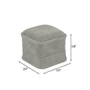 Gray Velvet Earring Box, 2 Pack, Rich Luxury Suede, Elegant Diamond Earring Case, With Black Velour Interior, Jewelry Display Gift Box, For Unique Proposal, Engagement Or Wedding