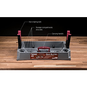 Tipton Gun Butler with Non-Marring Cleaning Forks and Storage Compartments for Secure Firearm Cleaning and Maintenance Green