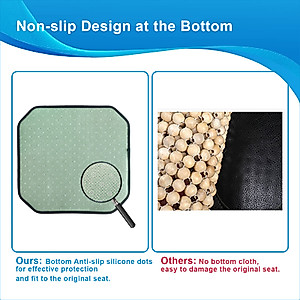 JDbezuge Wood Beaded Car Seat Cover for Cars Trucks, Summer Cooling Seat Cushion, Airflow Car Seat Beads Cover Pad(Blue)