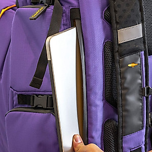GeekOn Ultimate Boardgame Backpack - The Smartest Way to Carry Your Games - Expandable Multi-Functional Board Game Bag - Carry-on Compliant (Purple/Gold)