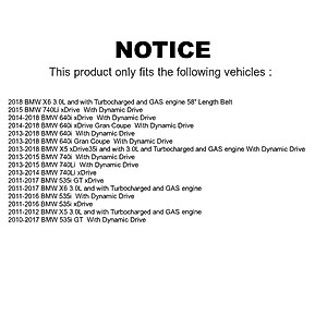 Serpentine Belt KBR-5080580 For BMW X5 535i xDrive X6 640i Gran Coupe GT 740Li 740i