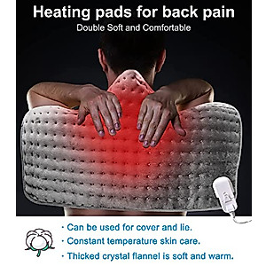 Heating Pads 12X24 INCH OCSOSO Heating Pad with Automatic Shut-Off 10 Temperature Levels, Fast Heating Technology Electric Heat Pad, Safe Heated Pads Electric for Back, Neck, Shoulder Pain Relief