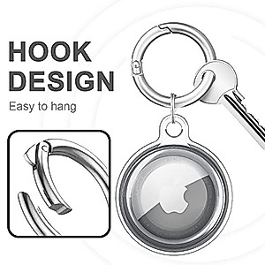 AICase Full Body 360 Protection Clear Case Compatible with 2021 Apple AirTag, Protective Case with Keychain for Pets Dogs Cats Keys