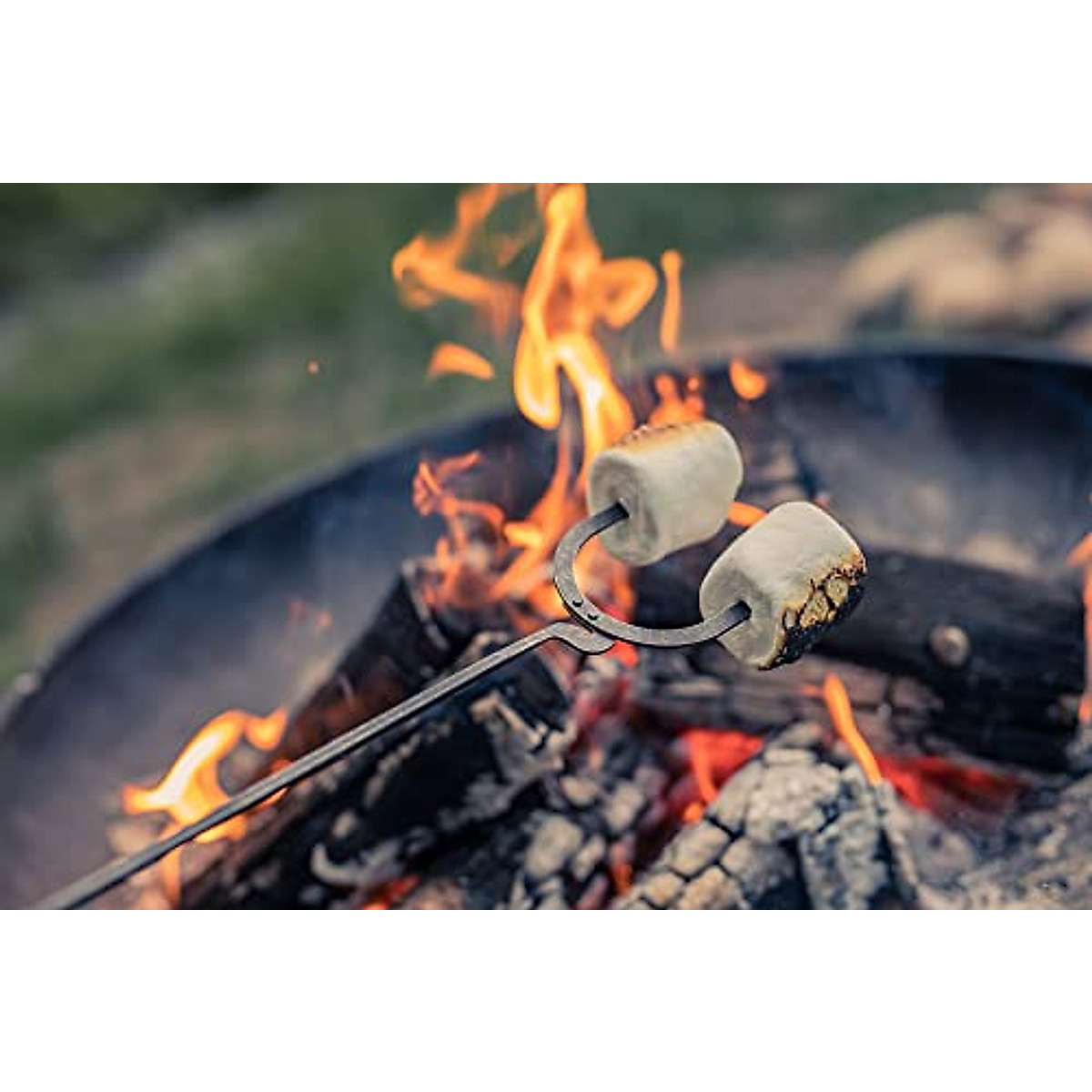 Barebones Roasting Sticks (2)- BBQ Accessories, S'more Sticks and Hot Dog Roasting Sticks for Campfire - Large Metal Skewers