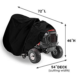 Riding Lawn Mower Cover - Heavy Duty 420D Polyester Oxford Waterproof, UV Protection Universal Fit & Cover Storage Bag-Black