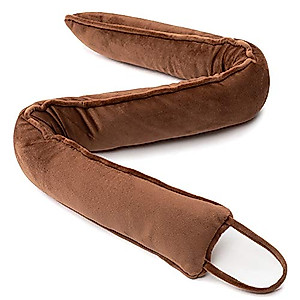 DreamQuil Under Door Snake Draft Stopper Noise Air Door Draft Blocker Heavy Bottom Draft Guard Reduce Light Wind Door Seal Sweep for Outside Patio Exterior or Interior Doors 36 inch (Brown)