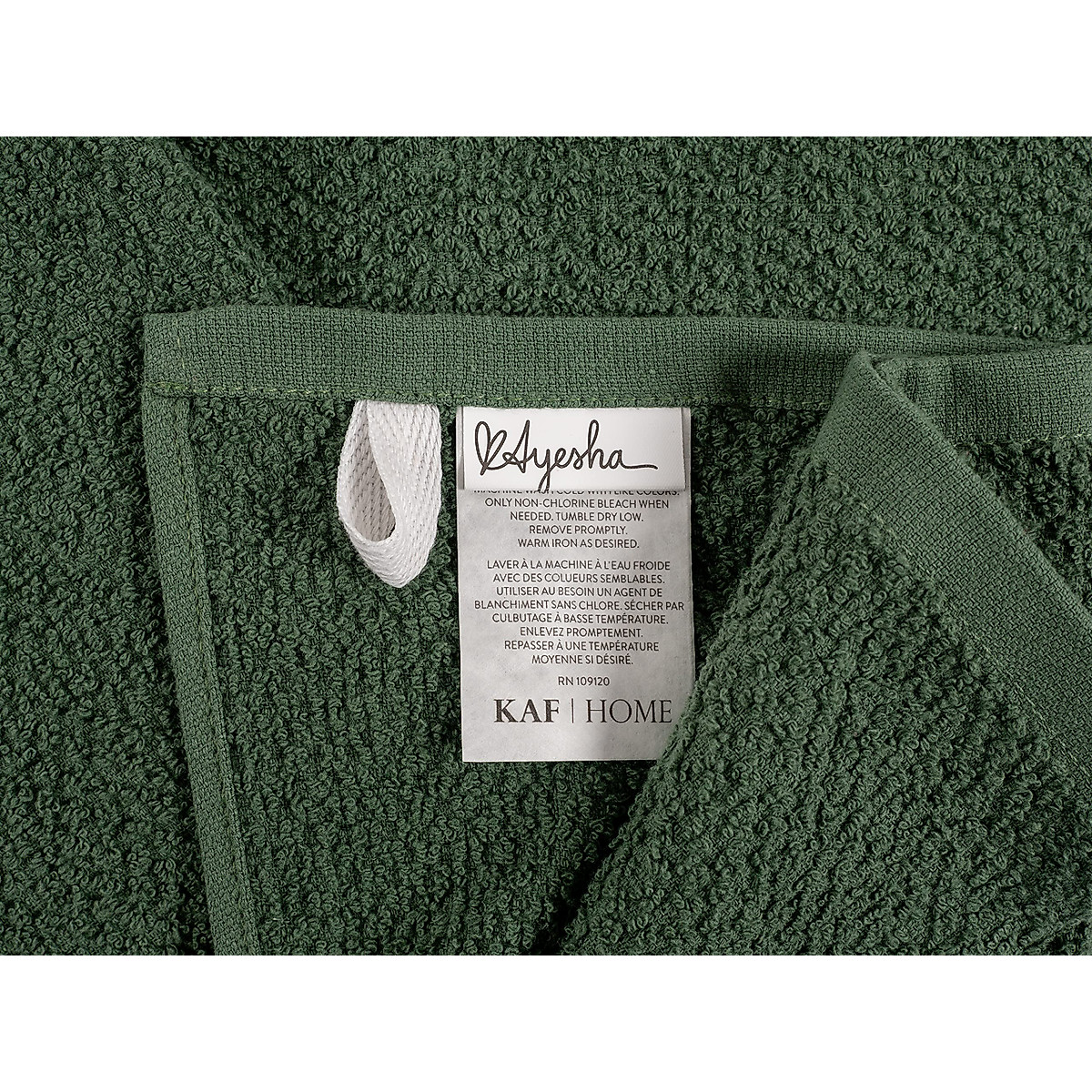 KAF Home Ayesha Curry Mixed Utility Kitchen Towel Set | Set of 6 Mixed Terry Kitchen Towels | Absorbent Kitchen Towels Perfect for Spills, Drying Dishes, Cooking, and Any Household Mess (Green)