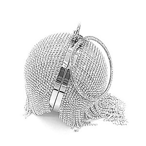 Oweisong Women’s Round Ball Evening Bag Clutch Cage Purse Vintage Banquet Shoulder Handbag