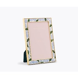 RIFLE PAPER CO. Hydrangea 4x6 Picture Frame For Special Photos With Friends And Family, Stylized Pattern Single Photo Frame For Desks, Cabinets, And Nightstands