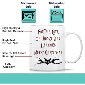 Unique Librarian Gift, Ideal Christmas Present for Book Lovers - Library Tree Sweat on 11 Oz White Ceramic Coffee Mug