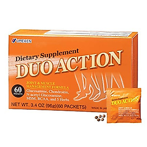 Umeken 2X Duo Action, Glucosamine + Chondroitin + MSM + BCAA + Special Joint Health* Herbal Formula. 2 Month Supply